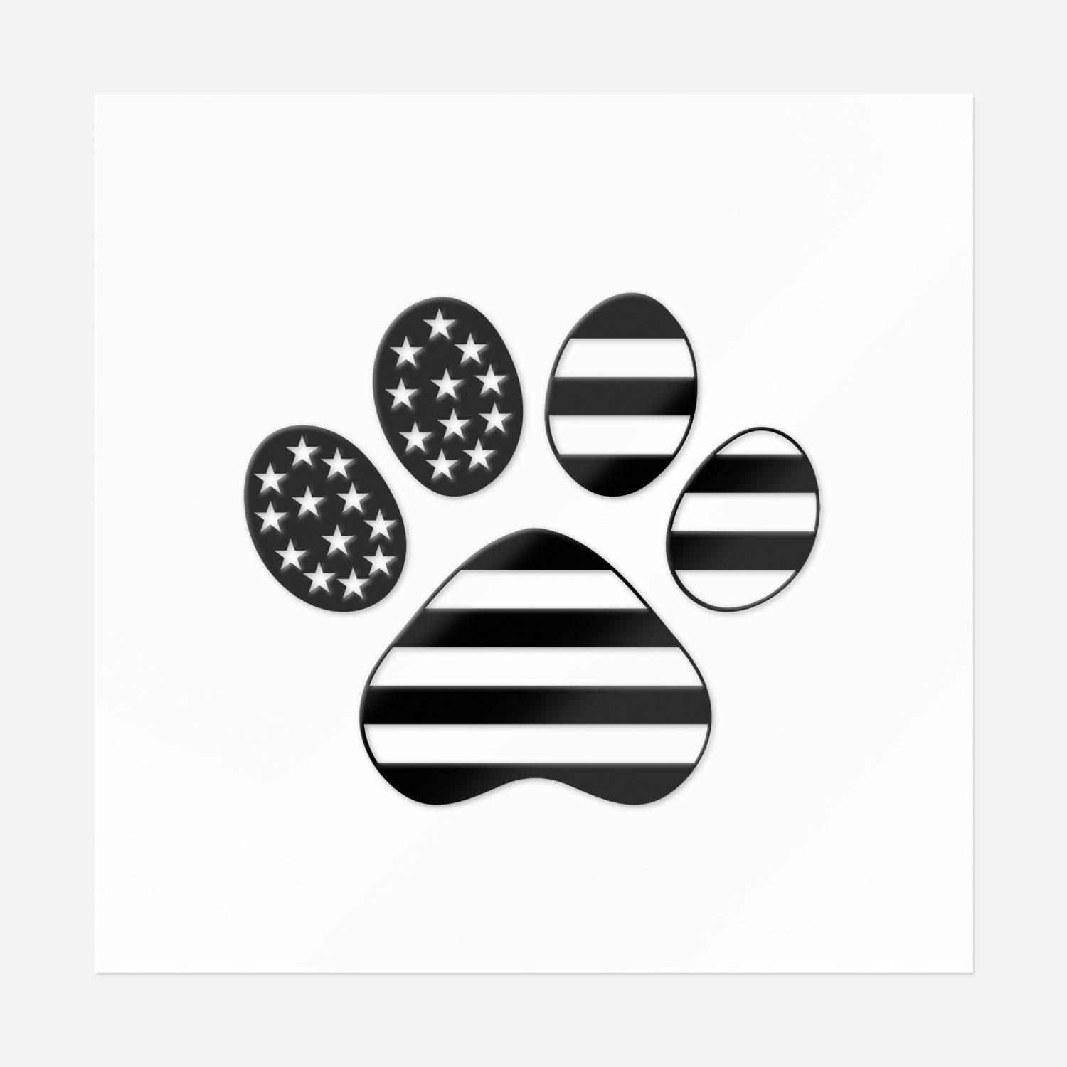 American Dog Paws Sticker (Black & White) | UV DTF Transfer Stickers