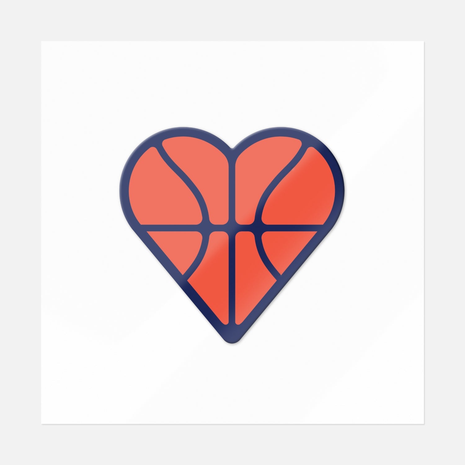 Basketball Heart Shape Sticker | UV DTF Transfer Stickers