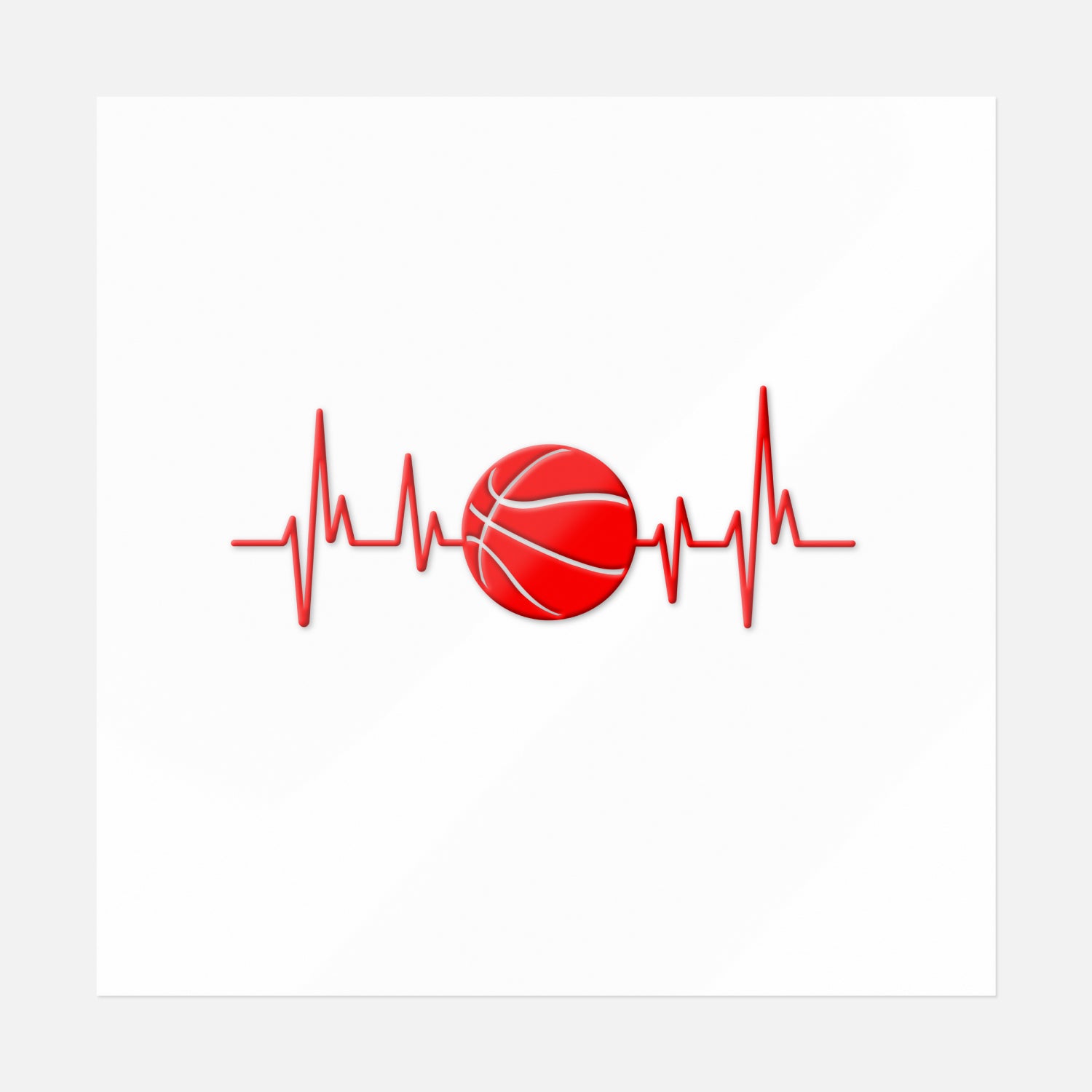 Basketball Heartbeat Sticker | UV DTF Transfer Stickers