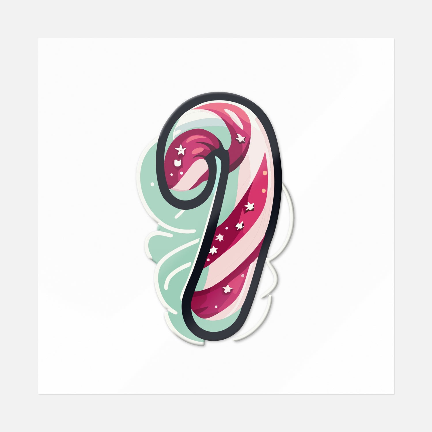 Candy Cane Sticker | UV DTF Transfer Stickers