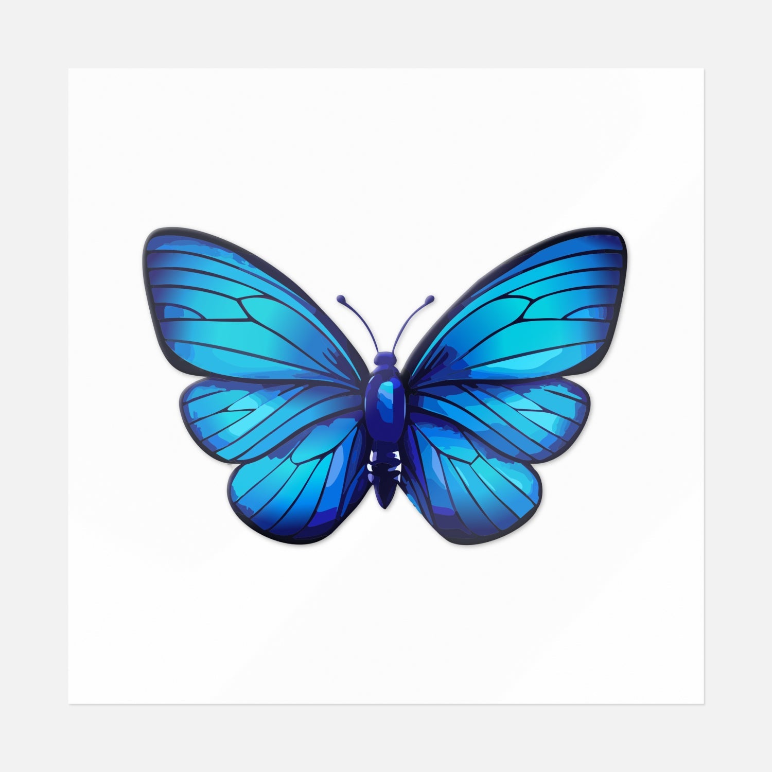 Cobalt Charm Butterfly Sticker | UV DTF Transfer Stickers