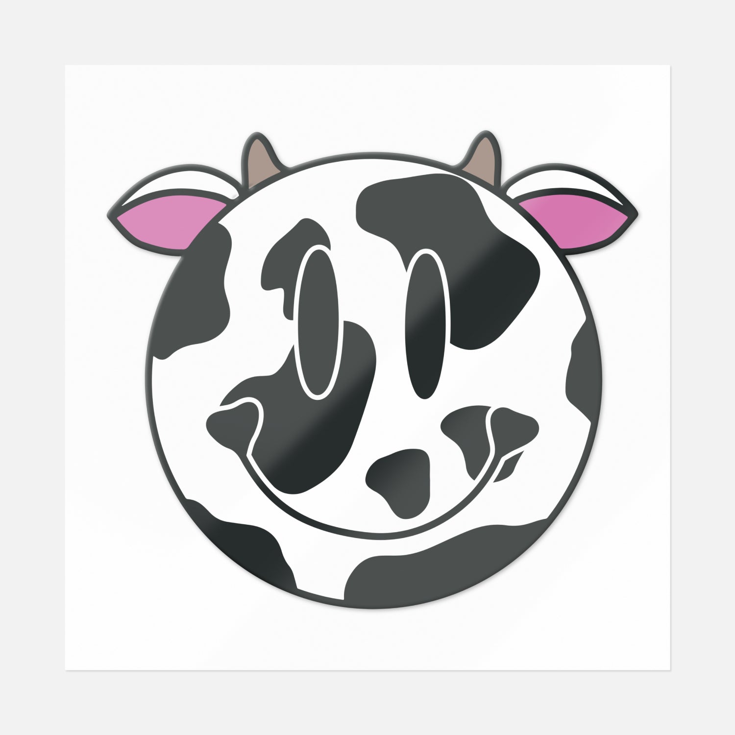 Cow Smiley Sticker | UV DTF Transfer Stickers