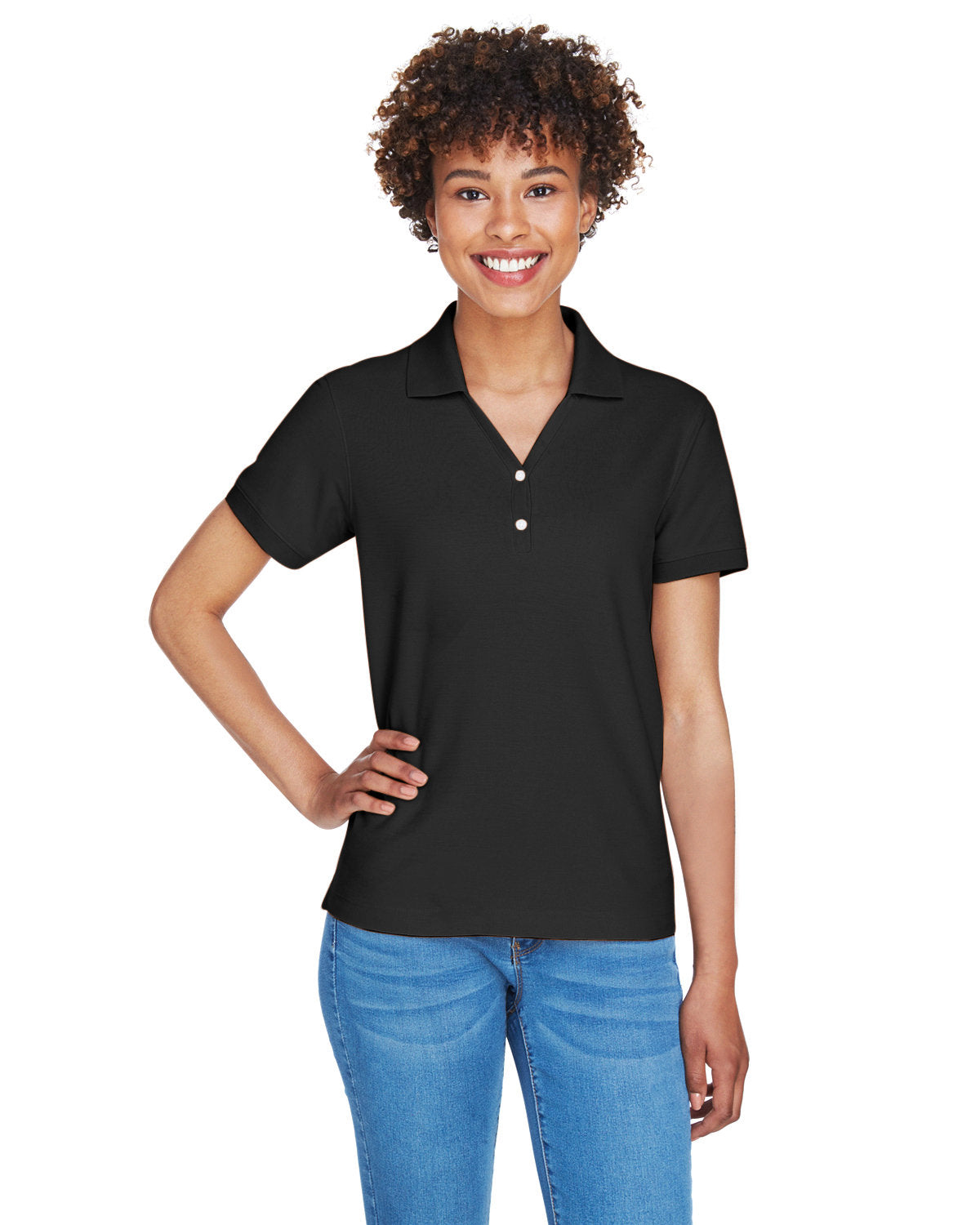 Devon & Jones D100W Ladies' Polo - Pima Piqu Y-Collar