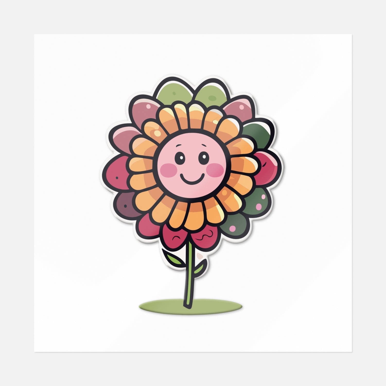 Dazzling Hues Flower Sticker | UV DTF Transfer Stickers