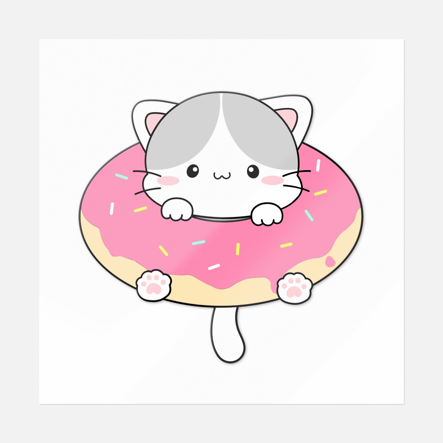 Donut Cat Sticker | UV DTF Transfer Stickers