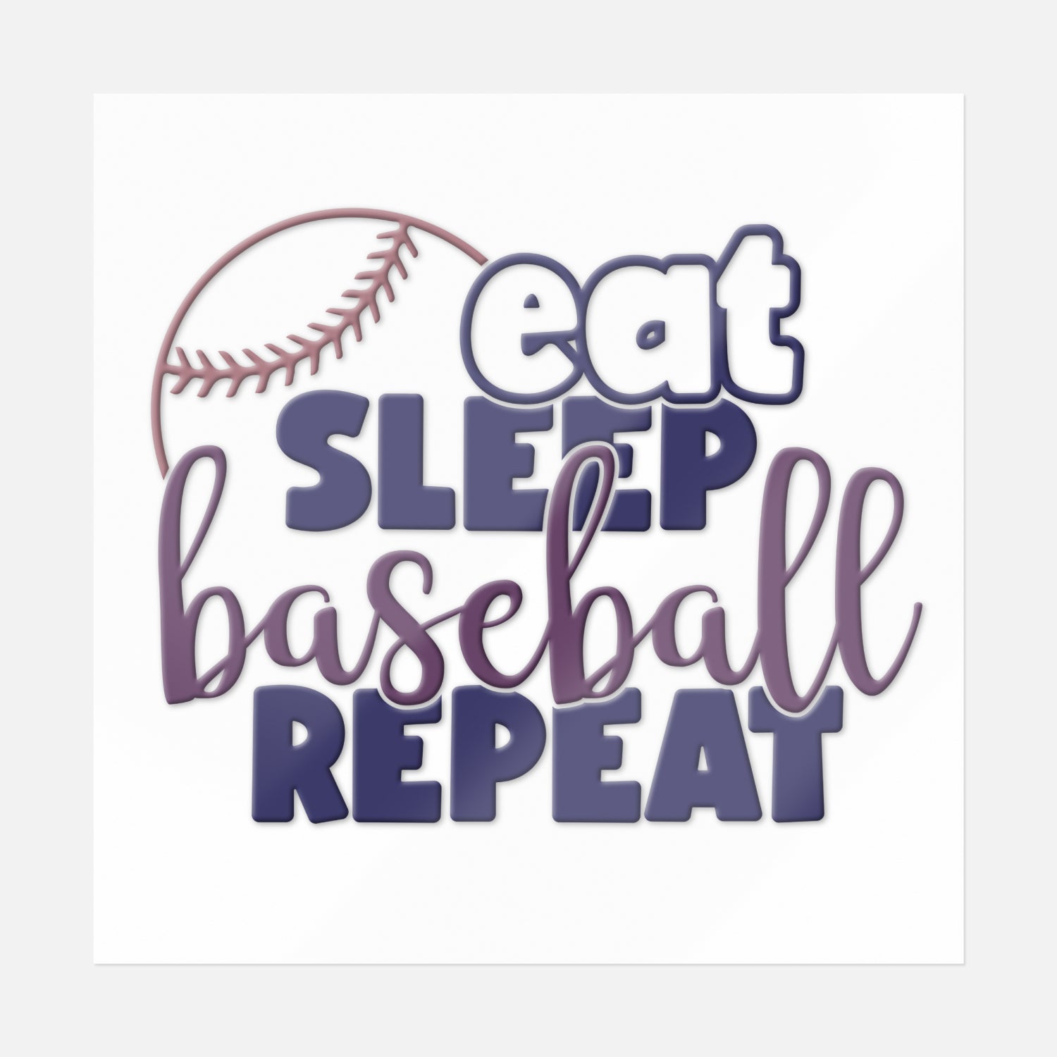 Eat Sleep Baseball Repeat Sticker | UV DTF Transfer Stickers