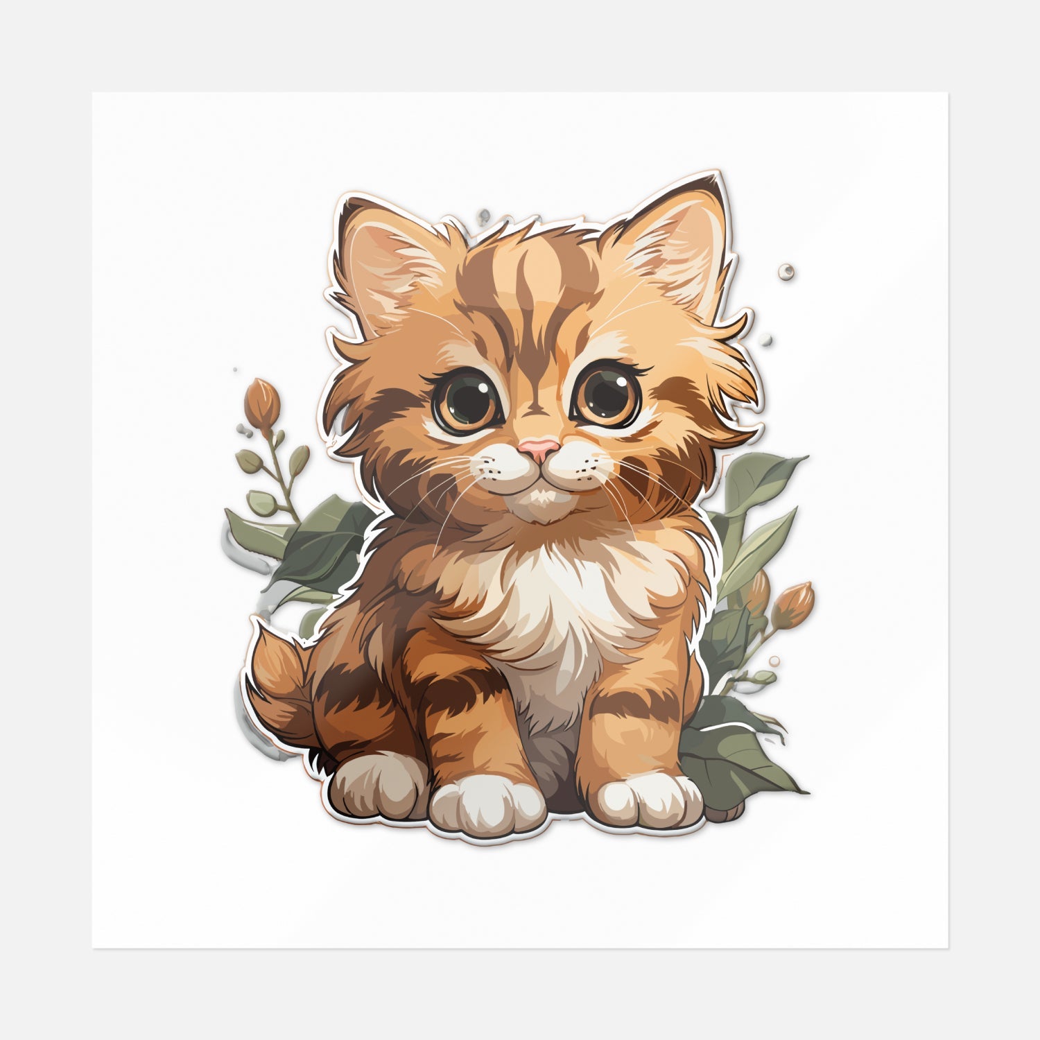 Fluffy Cat Sticker | UV DTF Transfer Stickers