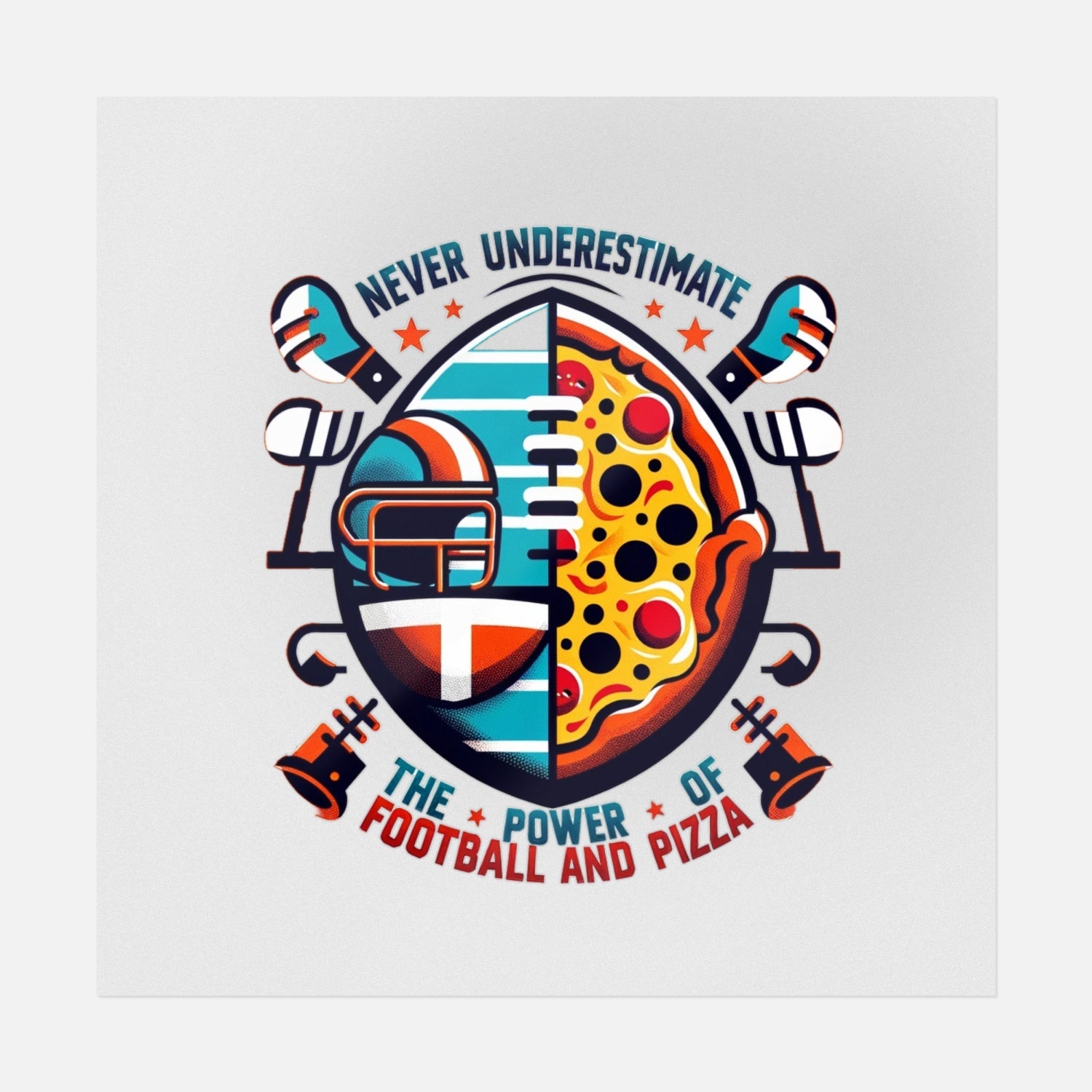 Football & Pizza | Football Ready-to-Press DTF Transfers