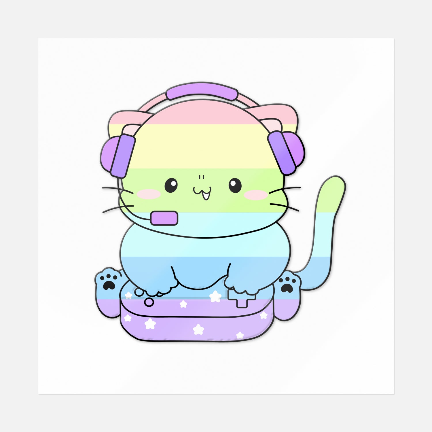 Gamer Cat Sticker | UV DTF Transfer Stickers