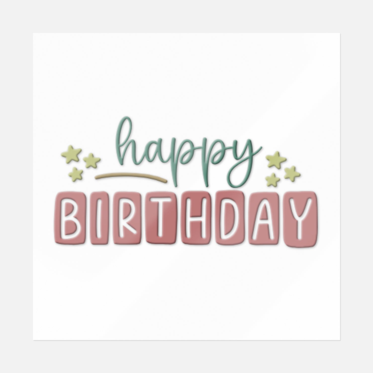 Happy B-Day Sticker | UV DTF Transfer Stickers