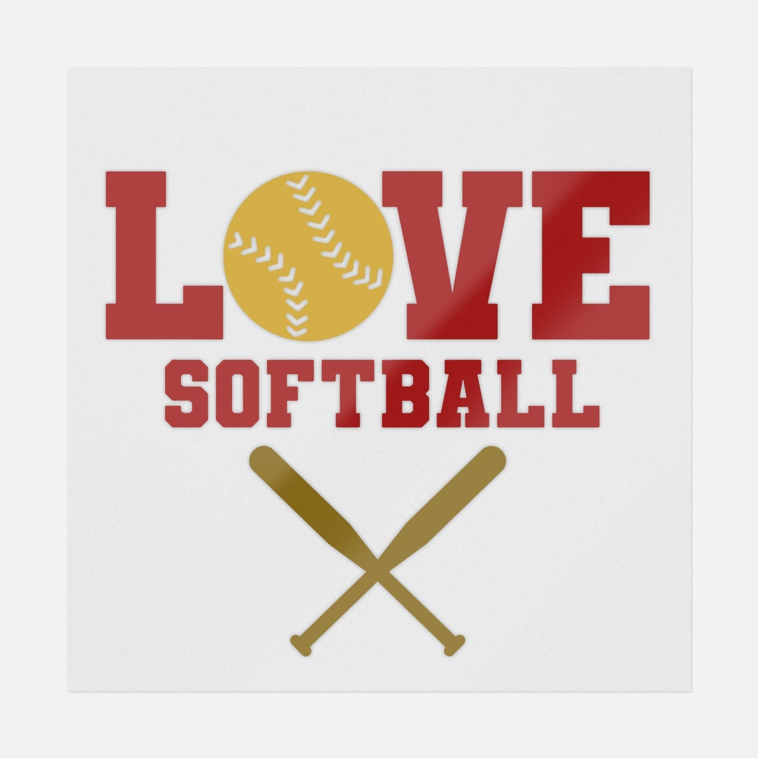 Love Softball Red | Softball Ready-to-Press DTF Transfers
