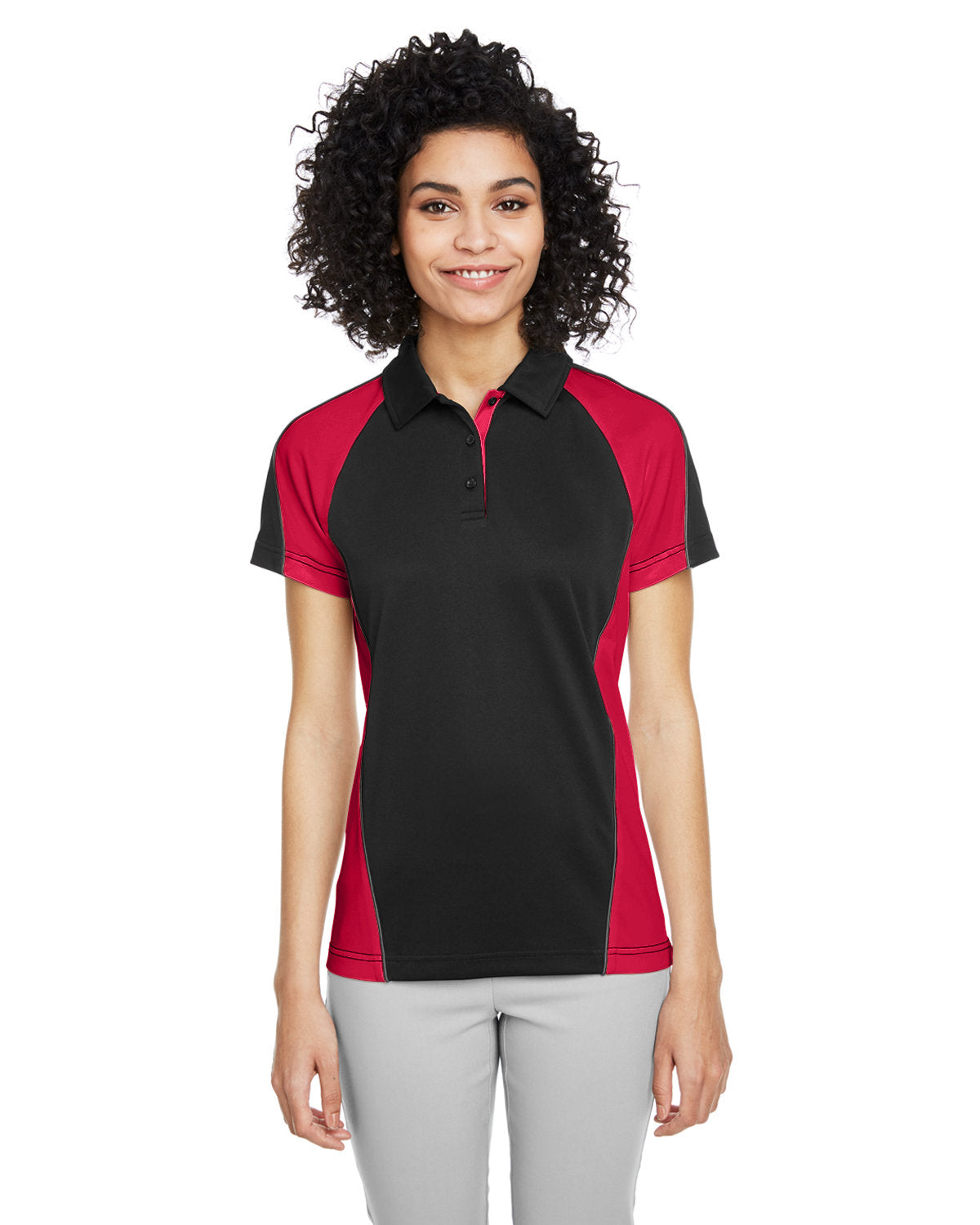 Harriton M385W Ladies' Colorblock Polo - Snag Protection Plus