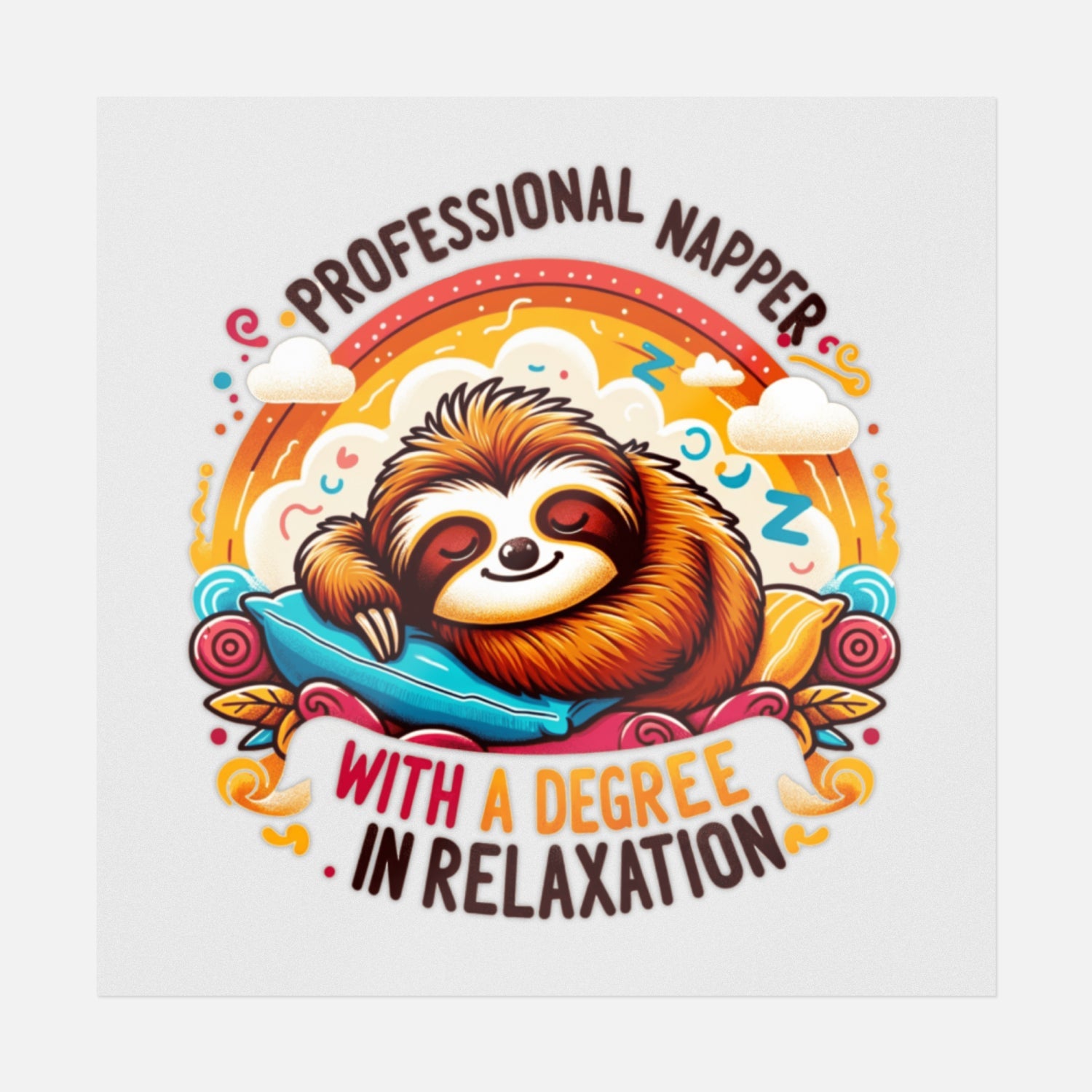 Professional Napper With A Degree In Relaxation | Sloth Ready-to-Press ...
