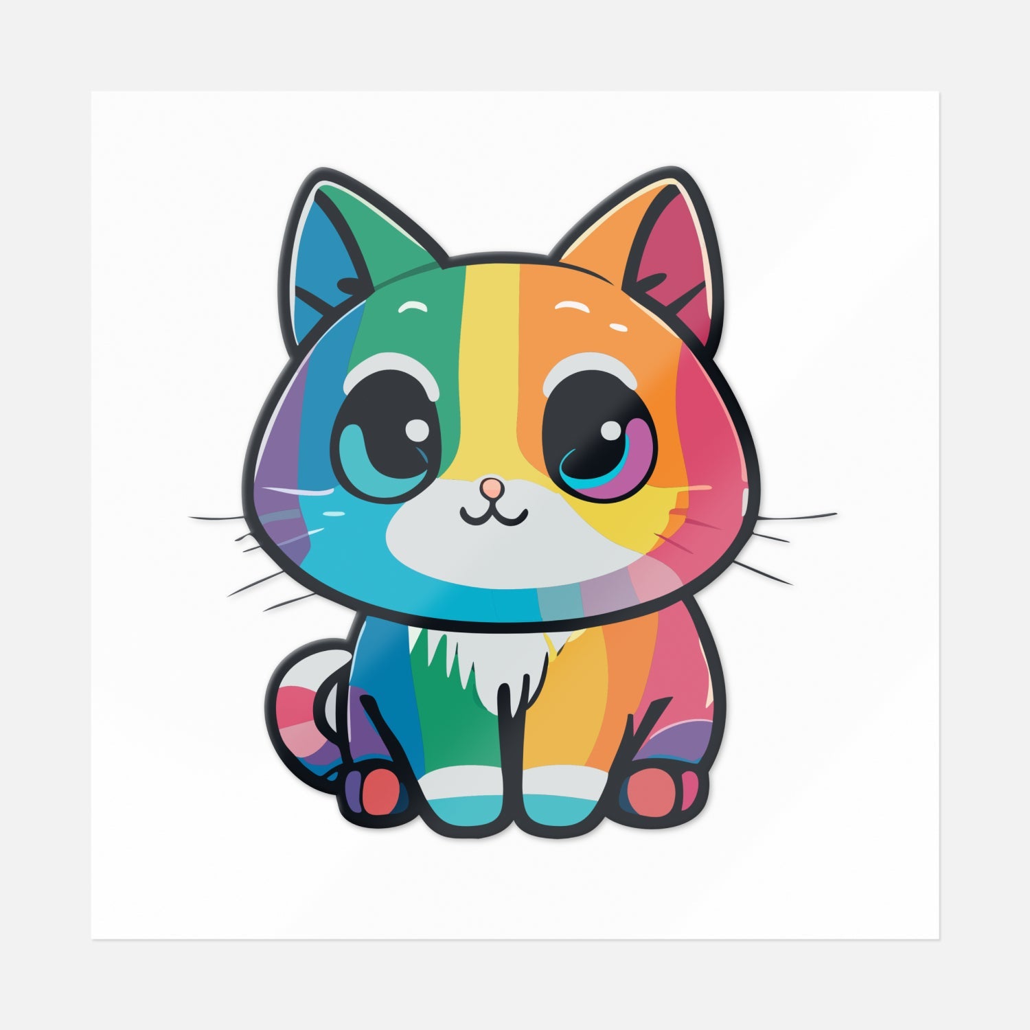 Rainbow Cat Sticker | UV DTF Transfer Stickers