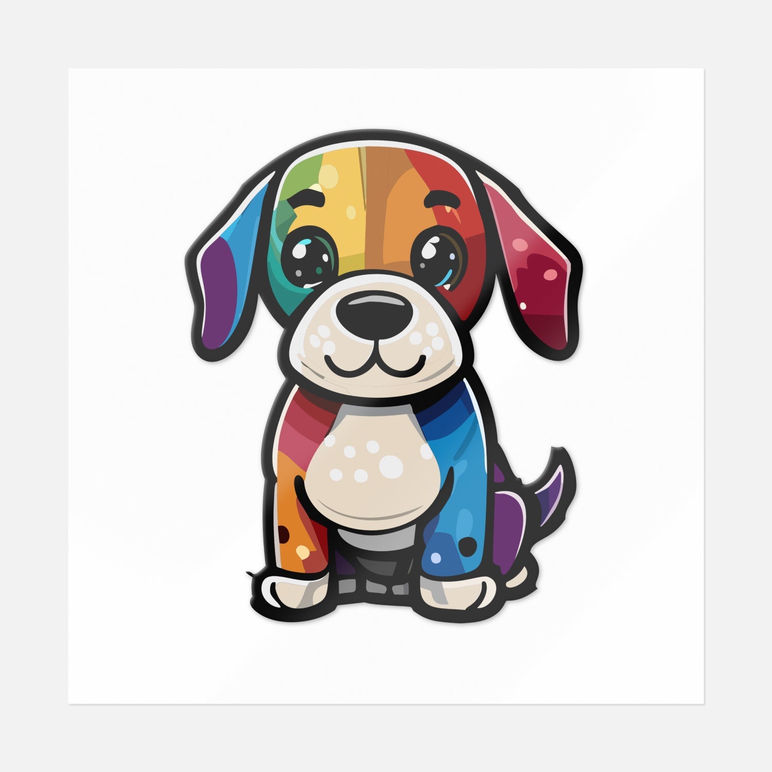 Rainbow Pup Sticker | UV DTF Transfer Stickers