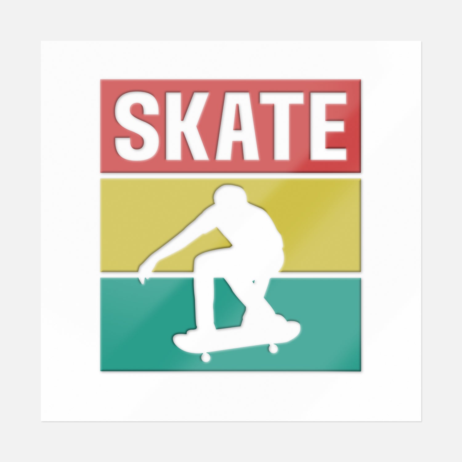 Skate Colorful Sticker | UV DTF Transfer Stickers