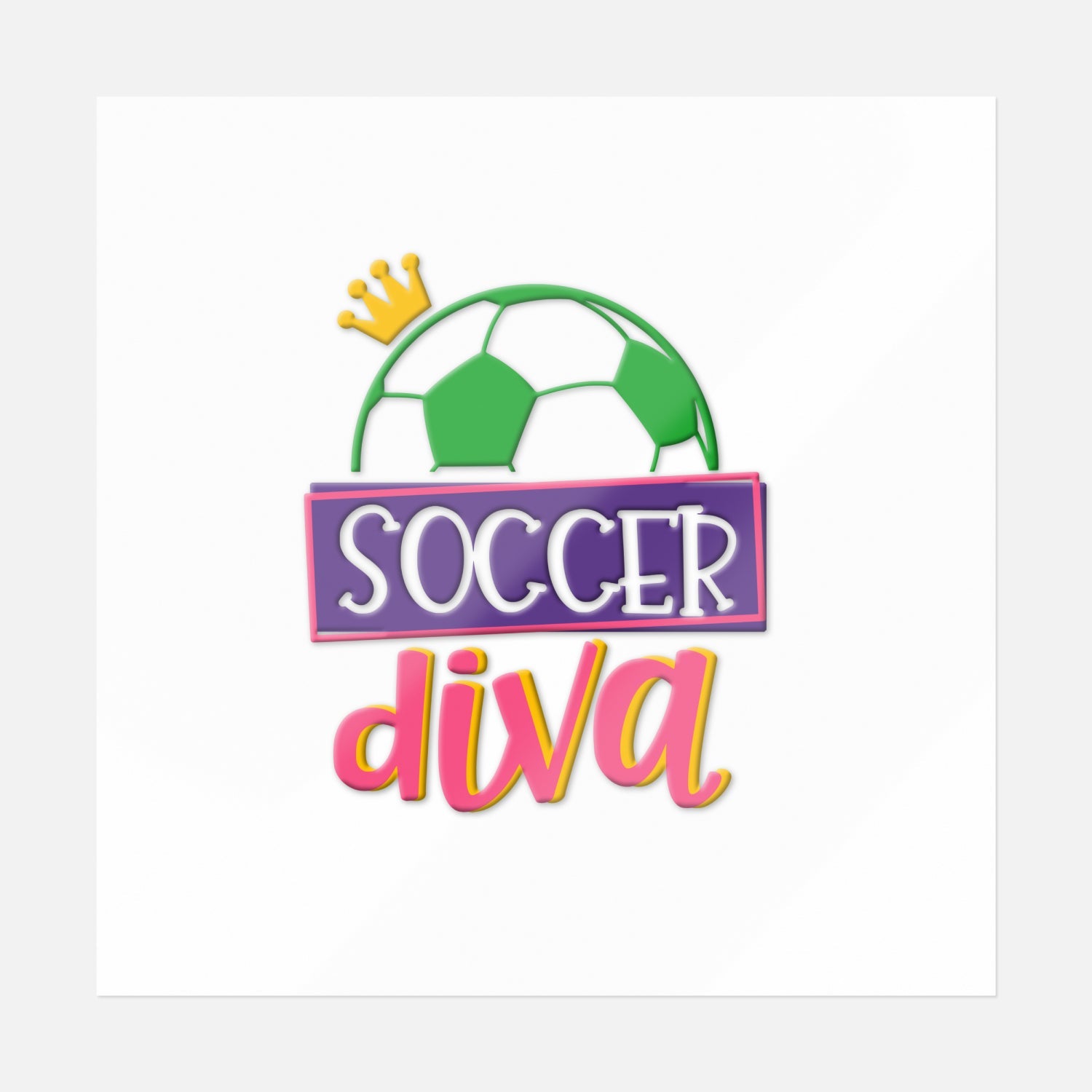Soccer Diva Sticker | UV DTF Transfer Stickers
