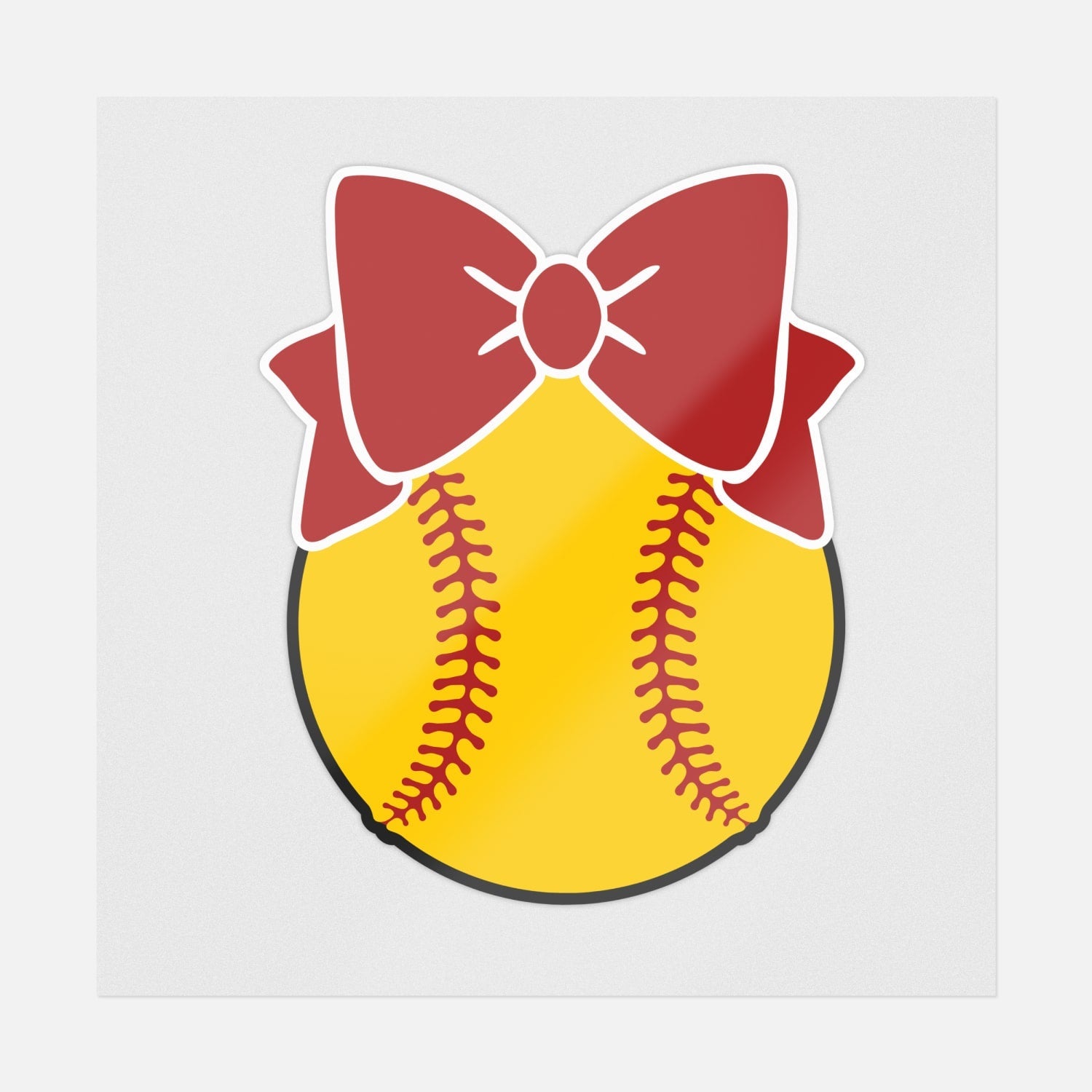 Softball With Bow | Softball Ready-to-Press DTF Transfers