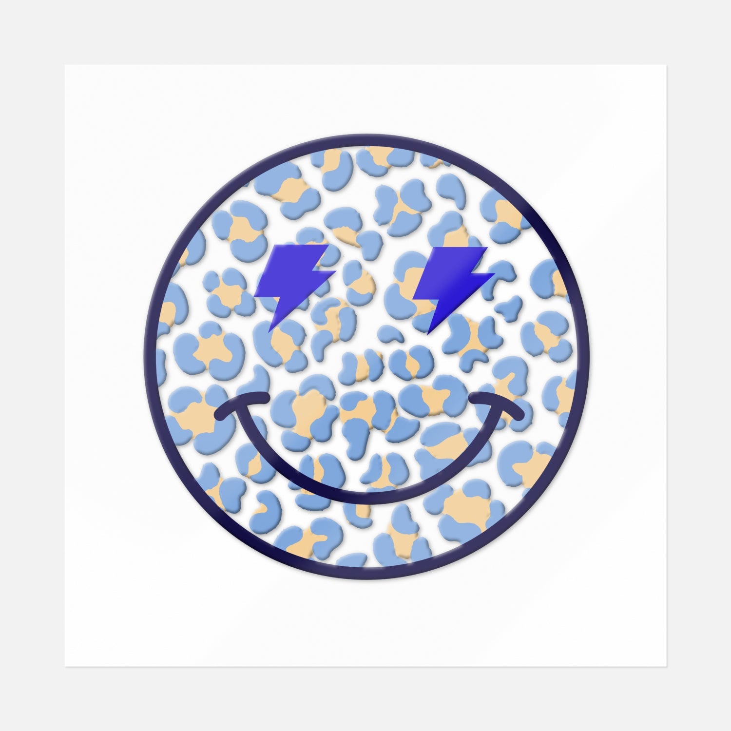 Thunder Eyes Smiley Sticker | UV DTF Transfer Stickers