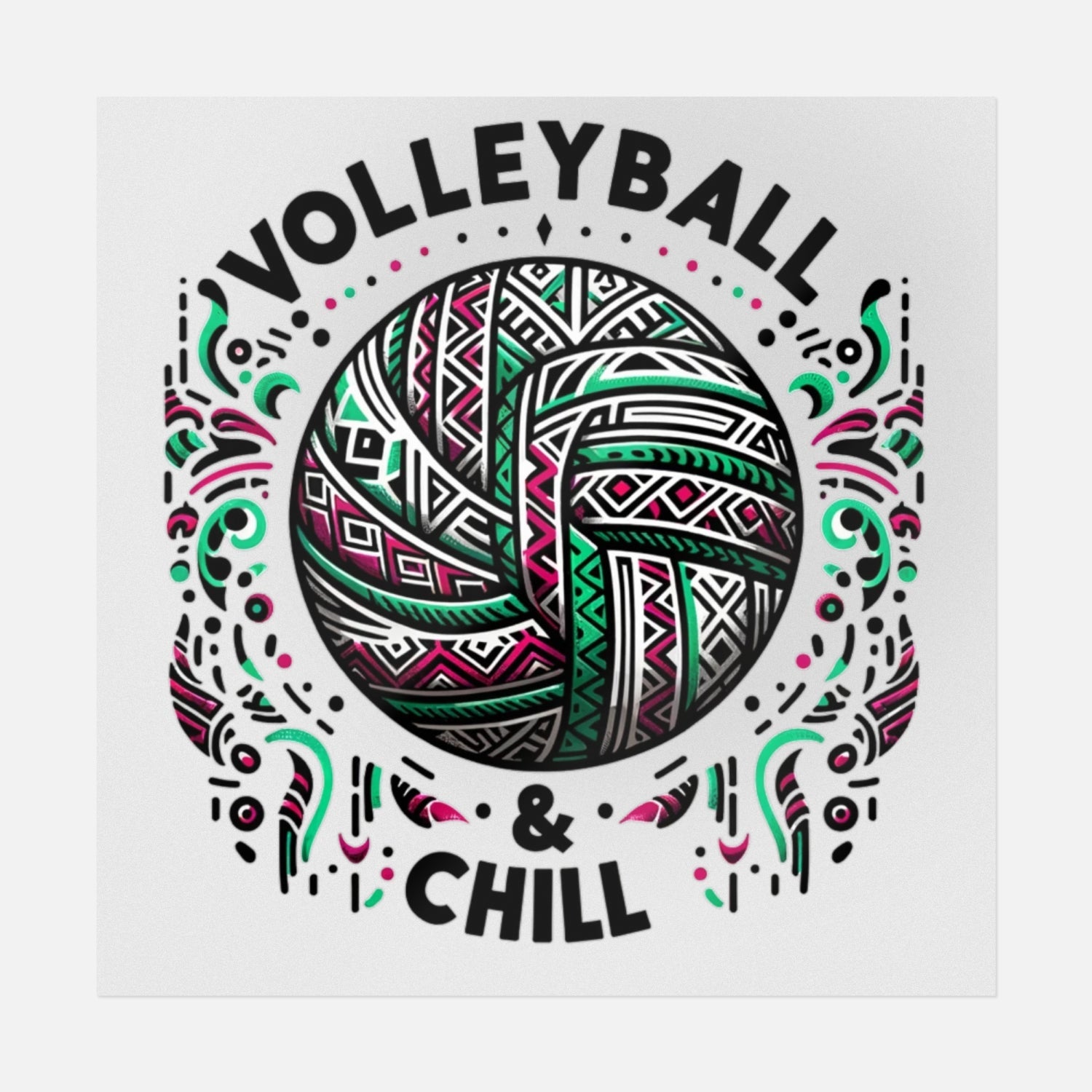 Volleyball & Chill Tribal | Volleyball Ready-to-Press DTF Transfers