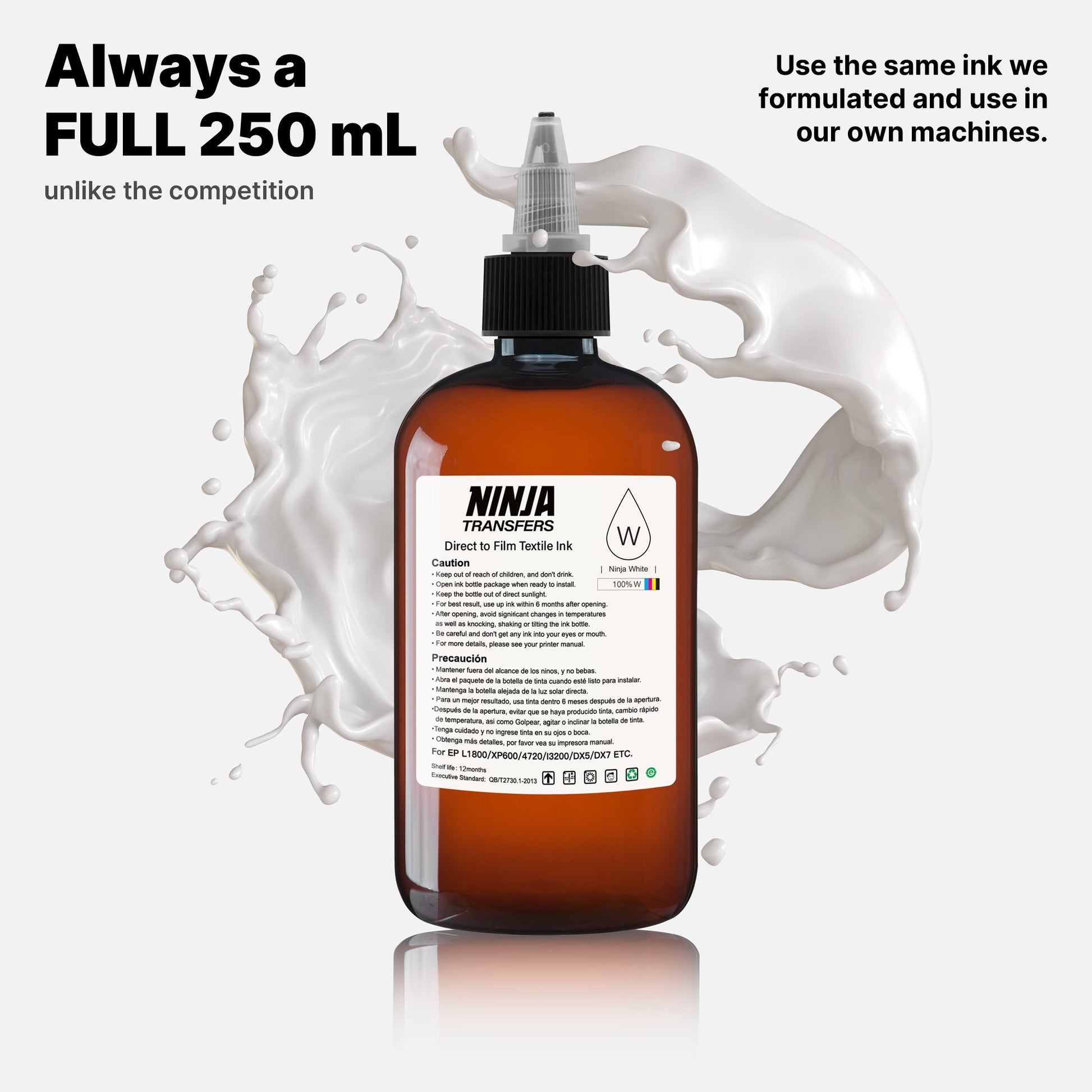 Premium White DTF Ink | Direct to Film Printer Ink | Ninja Transfers